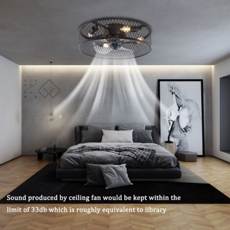LED Decken Lüfter Ventilator Leuchte Deko-Licht Lampe mit FERNBEDIENUNG ...