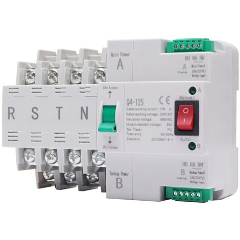 Transferschalter Dual Power Automatischer AC 230V 4P 63A Lastumschalter ...