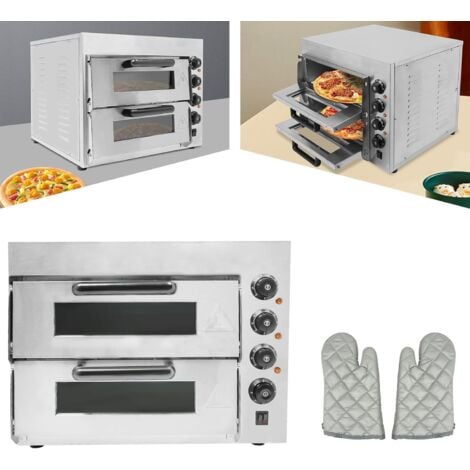 Elektrischer Pizzaofen, 3000W Doppellagig Mini Pizzaofen Elektrisch ...