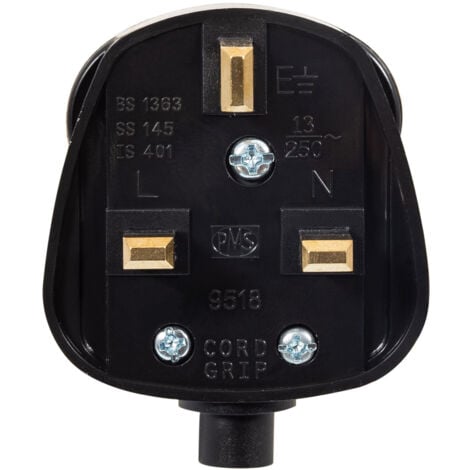 Stecker Typ G (UK) Schwarz