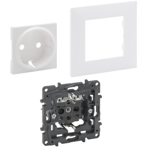 Kit Typ "F" Schuko-Steckdose 2P+E 16A LEGRAND Niloé Step Weiß
