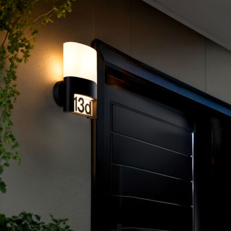 LED Wandleuchte 12W Aluminium für Hauseingänge Mulham Schwarz