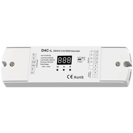 Decoder DMX512 & RDM 12-48V DC 350-1200mA 4 Kanäle RGB/RGBW/RGB