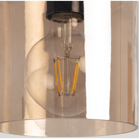 Pendelleuchte aus Holz und Glas Amber Dallas S Bernstein