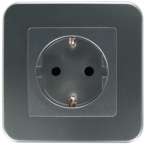 Steckdose Typ F Schuko Klassik Silber