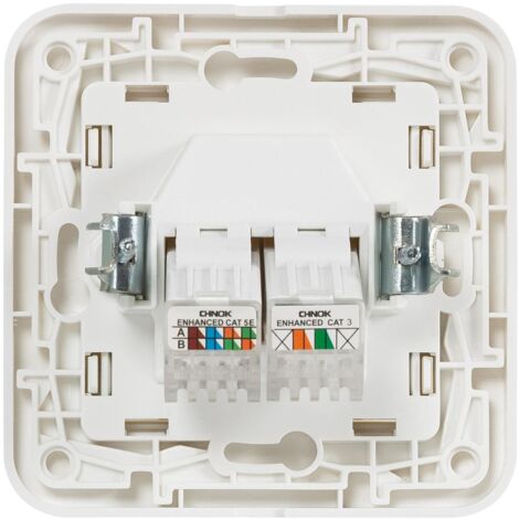 RJ45 Internet + RJ11 Telefon Anschluss Classic Weiß