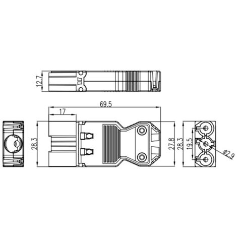 Wieland Steckverbinder GST18 3-polig männlich-weiblich Schwarz