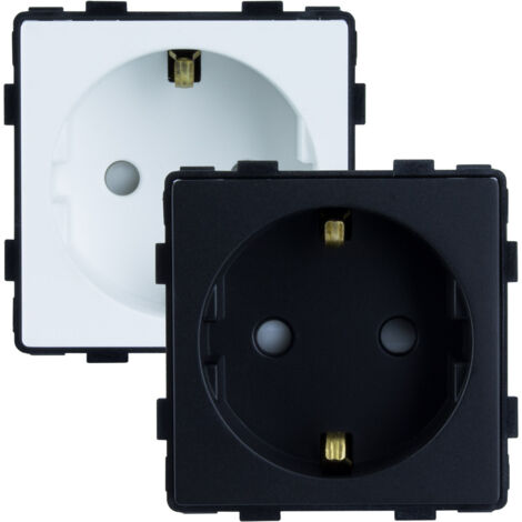 Steckdose Schuko Typ F Modern Schwarz