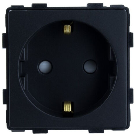 Steckdose Schuko Typ F Modern Schwarz