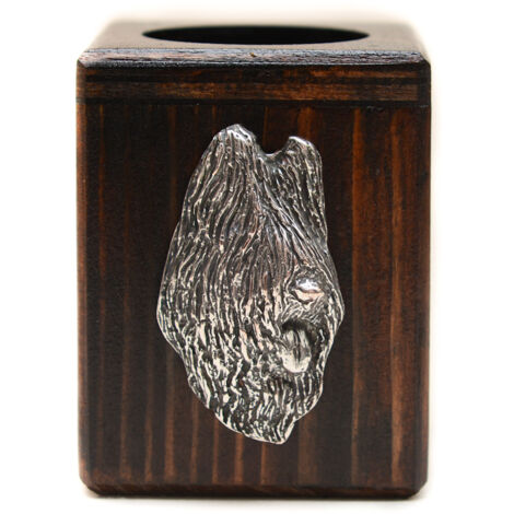 Pastore francese Briard, Berger de Brie I - candeliere in legno con un ...