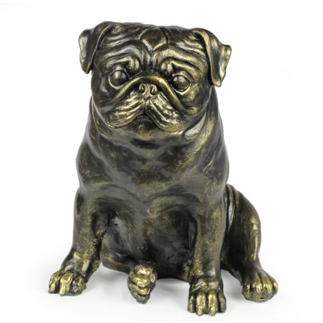 Pug, Pug, Carlin - una statuetta di cane a grandezza naturale, una ...
