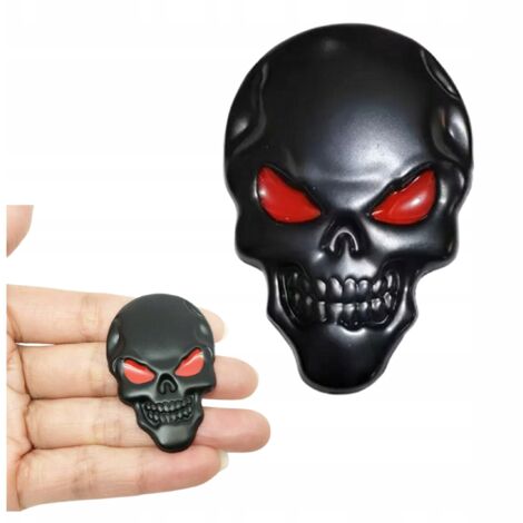Adesivo TESCHIO NERO EMBLEMA 3D - Tuning del casco per moto e auto