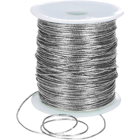 Filo metallizzato 1mm x 100m, argento, decorativo, lucido