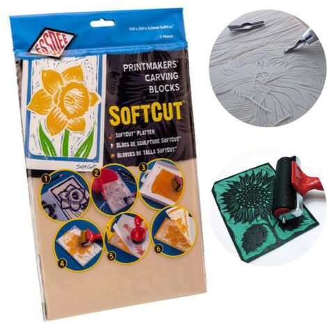 Linoleum SOFT lastra linoleum 2 pz. Essdee SoftCut CREMA 21x30 cm