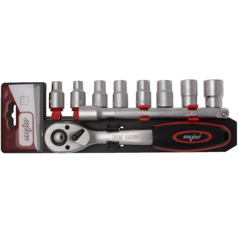 Set di bussole 1/2" E con cricchetto e prolunga