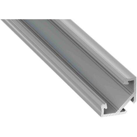 PROFILO IN ALLUMINIO ARGENTO TIPO C 2m + PARALUME LATTE