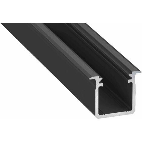 PROFILO ALLUMINIO NERO TIPO G 1m + PARALUME LATTE