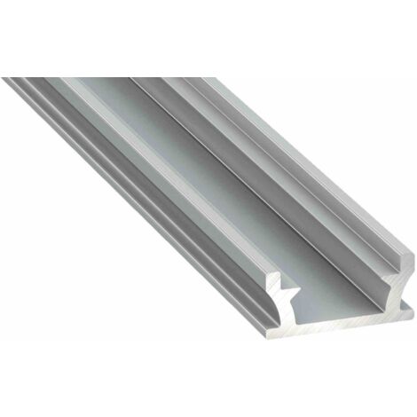 PROFILO IN ALLUMINIO ARGENTO TIPO T 2m + PARALUME LATTE