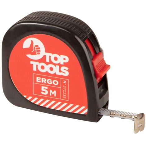 Top Tools - Metro a nastro in acciaio 5 m, preciso, compatto