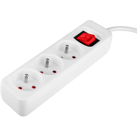 Prolunga 1,5 m, 3x1,5 mm2, 3G, bianco, ON/OFF