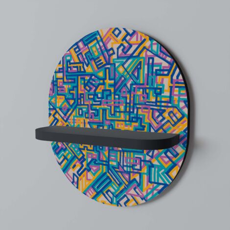 Mensola ovale MEMORIES MAP nera