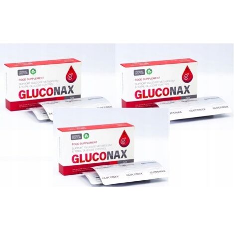 3x Gluconax Premium Control Livelli di zucchero nel sangue 30 capsule