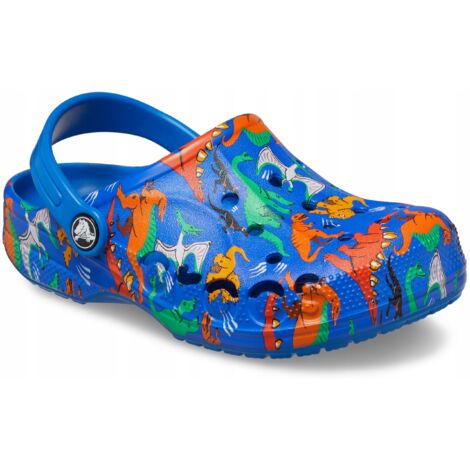 CROCS BAYA SEASONAL PRINTED CLOG KIDS 209728 J13EU 3233 BRIGHT COBALT