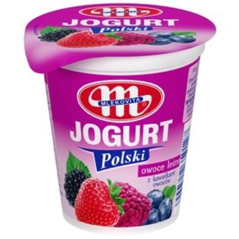 Yogurt polacco Mlekovita con frutti di bosco - yogurt cremoso con pezzi ...
