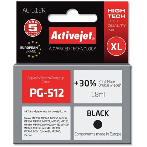 Activejet AC-512R - Cartuccia d'inchiostro sostitutiva Canon PG-512 ...
