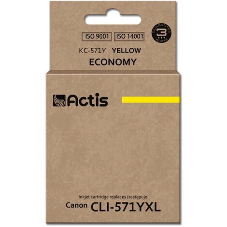 ACTIS KC-571Y - Inchiostro giallo per Canon, sostituzione per CLI-571Y