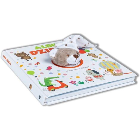 Album per bambini con un animale di peluche