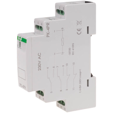 Relè elettromagnetico PK-4PR 230V 230V AC contatto: 2P I=2x8A 2R I=2x8A ...