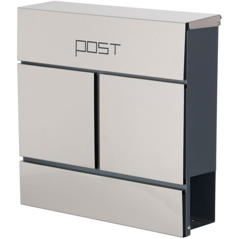 Phoenix Top Loading Letter Box MB0124KS in Light Grey w Key Lock