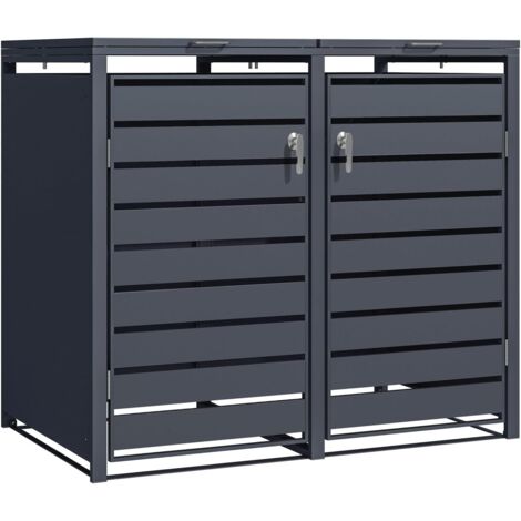 Phoenix GB2213AAK Double Wheelie Bin Steel Storage Grey