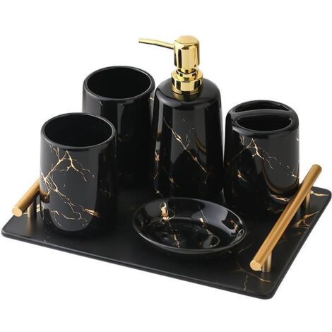 Set da bagno in 5 parti - Nero
