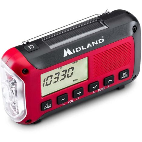 Power bank radio di emergenza midland er250bt rosso nero
