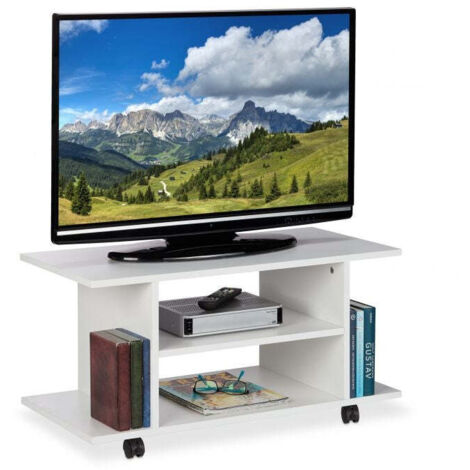 Mobile TV bianco su ruote