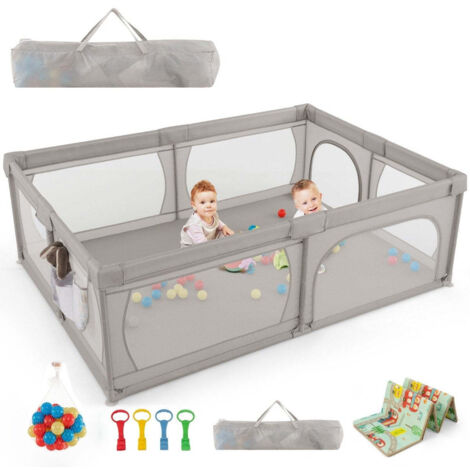 Recinto per bambini con 50 palline 2 porte rete traspirante e cerniera ...