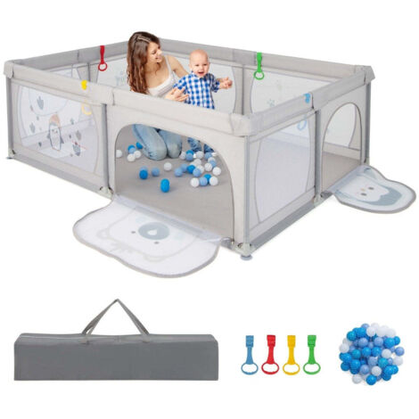Box per bambini con 50 palline e 2 porte rete traspirante e pinguini ...