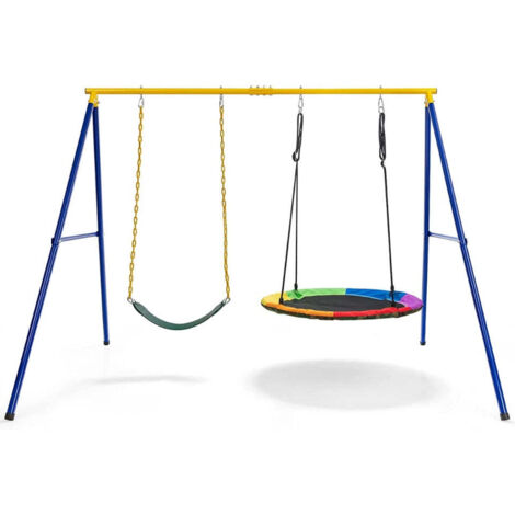 Altalena per bambini doppia con telaio portata fino a 300 kg 2 altalene ...
