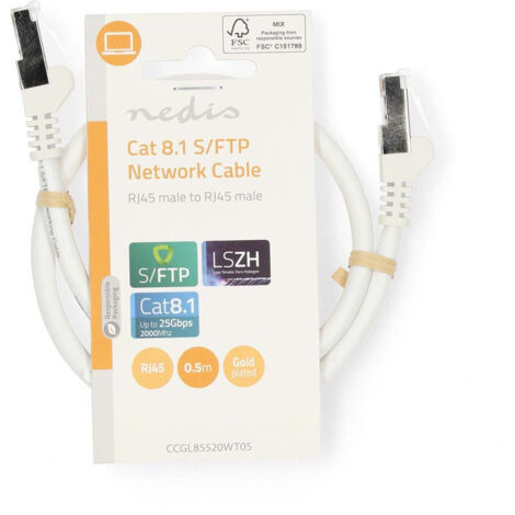 Cat 81 network cable sftp rj45 male rj45 male 050 m round lszh white ...