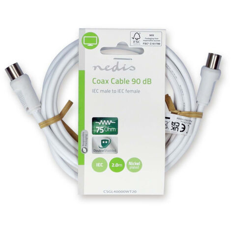 Coaxial cable iec coax male iec coax female nickel plated 90 db 75 ohm ...