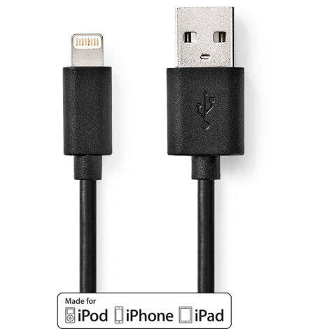 Lightning cable usb 20 apple lightning 8 pin usb a male 480 mbps nickel ...