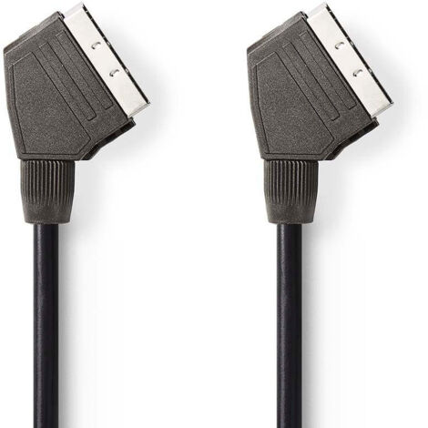 Scart cable scart male scart male nickel plated 480p 150 m round pvc ...