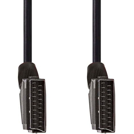 Scart cable scart male scart male nickel plated 480p 150 m round pvc ...