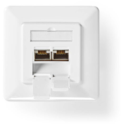 Network wall box in the wall 2 port ports cat7 straight female gold ...