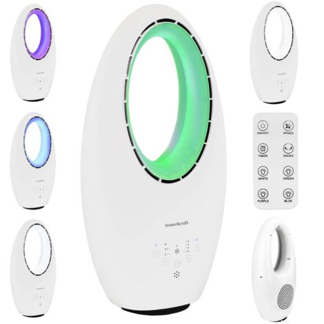 Modern bladeless standing floor fan 60w - 3 modes remote control timer ...