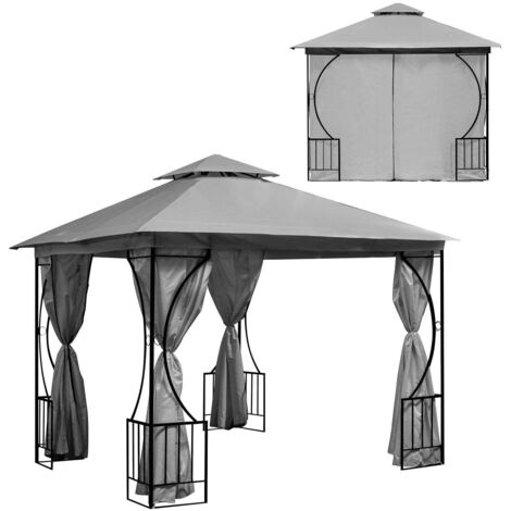 Garden Pavilion Tent Gazebo 3x3 m with 4 Sidewalls MultiGarden