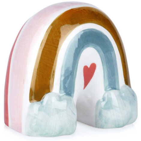 Ceramic piggy bank rainbow