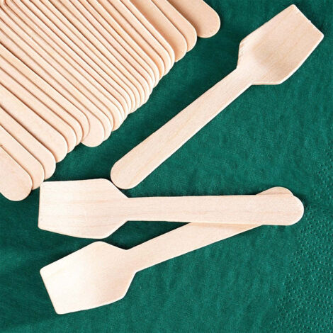 Disposable wooden ice cream spoons 95 cm 30 pcs